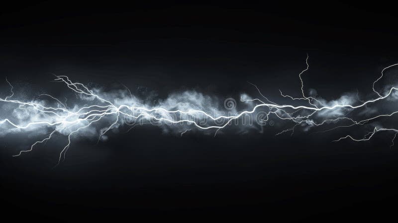 Dynamic Black and White Lightning Strike Stock Illustration ...