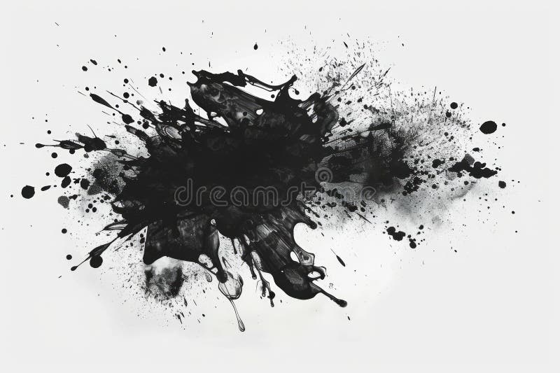 Dynamic Black and White Paint Splash Abstract Art with Distinct ...