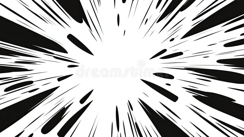 Dynamic, Black-and-white Radial Burst Pattern, Reminiscent of Comic ...