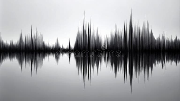 Dynamic Black and White Sound Wave Visualization: a Minimalist Abstract ...