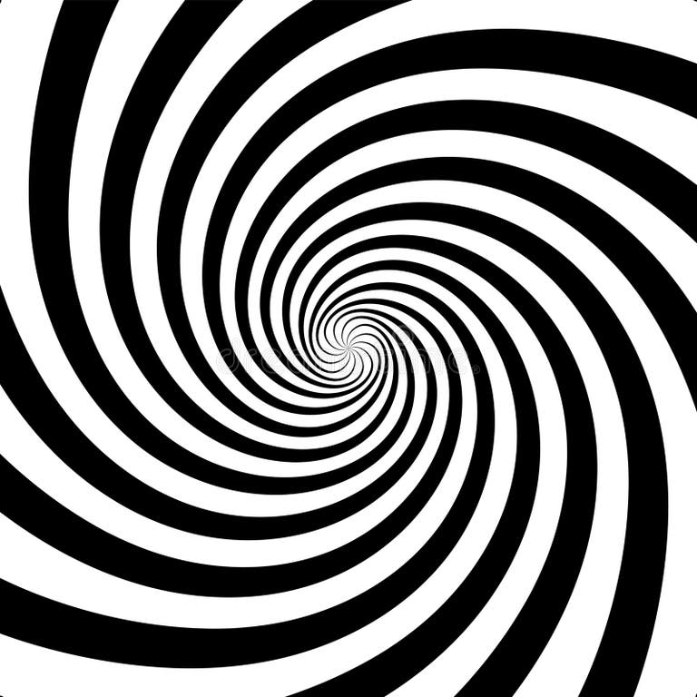 Dynamic Black and White Spiral Spinning Left Effect Background. Stock ...