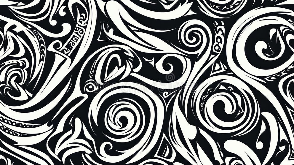 Abstract Swirl Pattern in Black and White for Arts and Crafts Stock ...