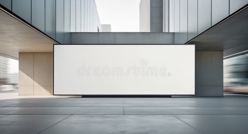 Dynamic Blank Billboard Display on Modern Building Exterior in Urban ...