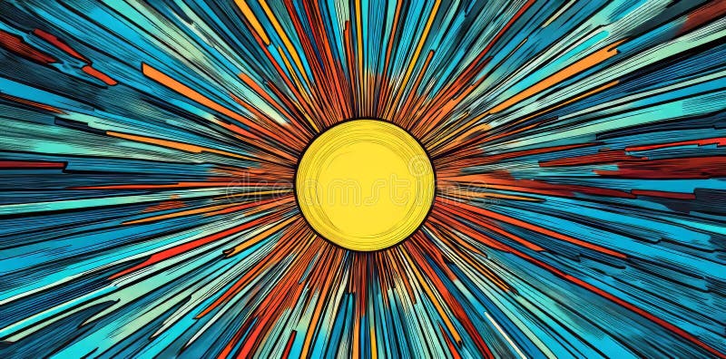 A Dynamic Blast Graphic with Vibrant Tones and Prominent Lines ...