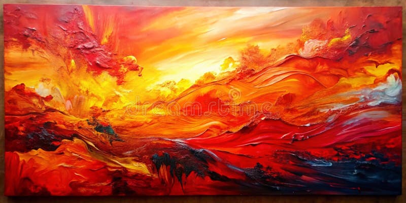 Red and Orange Abstract Painting Mix for Warm, Vibrant, and Artistic ...