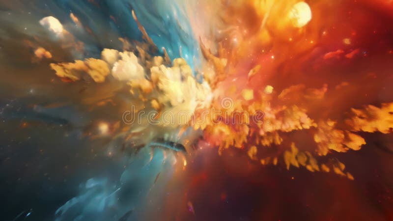 A Dynamic Blend of Warm and Cool Colors Exploding in a Breathtaking ...