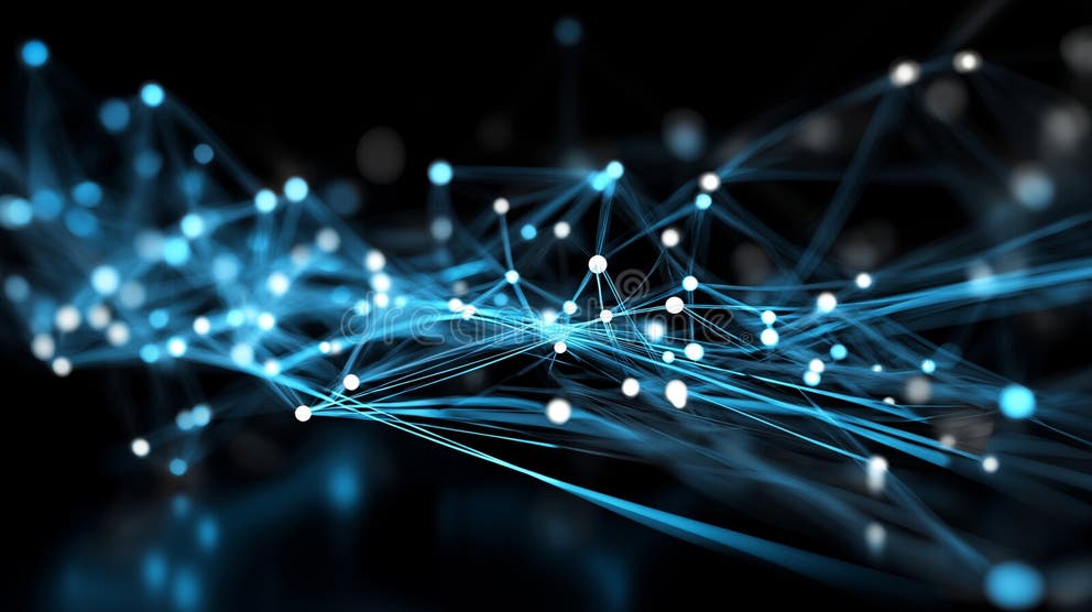 Dynamic Blockchain Flow stock illustration. Illustration of glowing ...