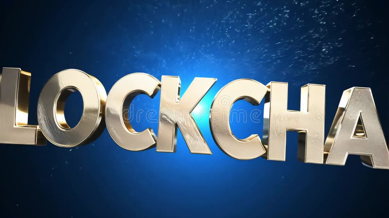 Dynamic Blockchain Text Animation with Bright Blue Light Burst Stock ...