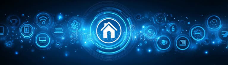 Dynamic Blue Abstract Background with Arrow and Circles, a Visual ...