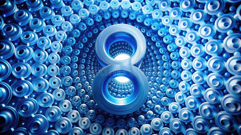 Dynamic Blue Abstract Math Art Swirls a Surreal 360Degree Visual ...