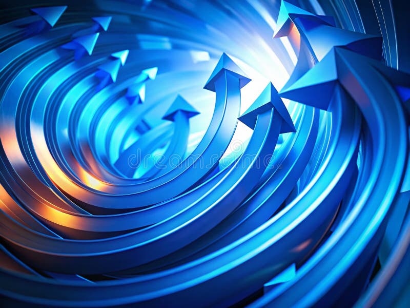 Dynamic Blue Abstract Portrait Photography Curved Arrows Create a ...