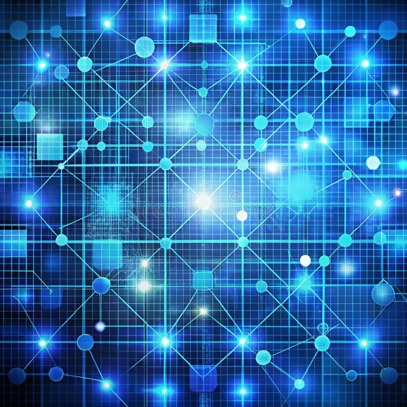 Vibrant Blue Abstract Tech Pattern Background Stock Illustration ...