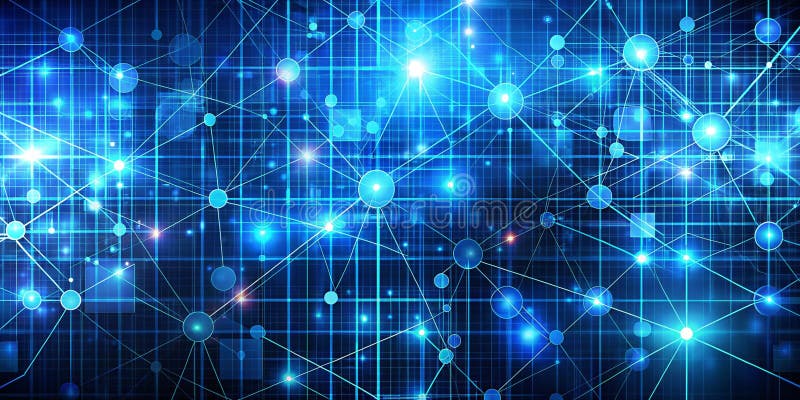 Vibrant Blue Abstract Tech Pattern Background Stock Illustration ...