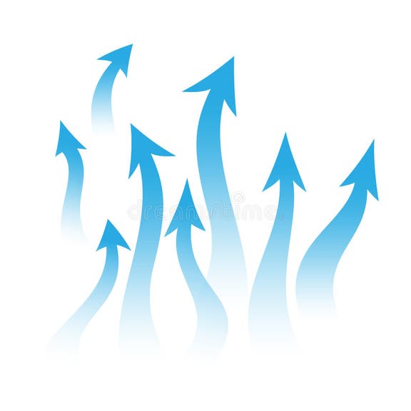 Dynamic Blue Arrows Rising Upward Stock Vector - Illustration of motion ...