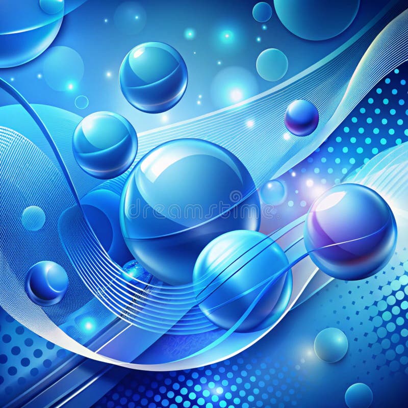 Dynamic Blue Background with Abstract Shapes Stock Illustration ...