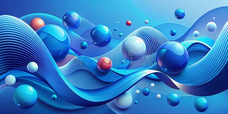 Dynamic Blue Background with Abstract Shapes Stock Illustration ...