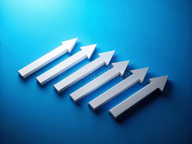 Dynamic Blue Background with White Arrows a Professional Presentation ...