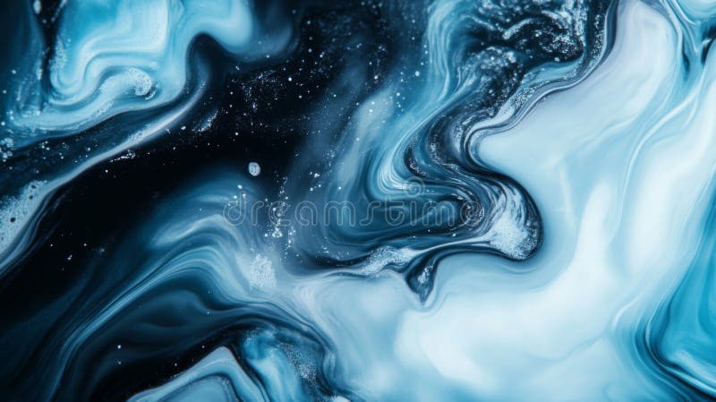 Dynamic Blue and Black Marble Texture with White Highlights and Fluid ...