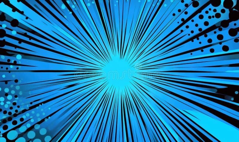 Dynamic Blue Burst Background with Radial Lines and Dots for Graphic ...