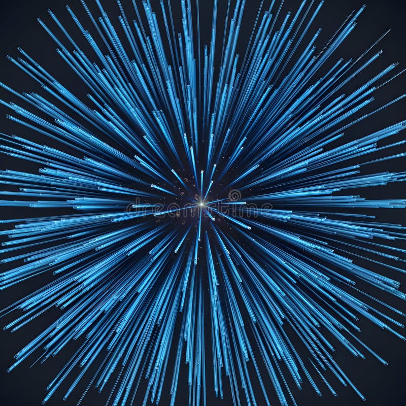 Dynamic Blue Burst Radiant Blue Lines Converge Dynamically Dark ...