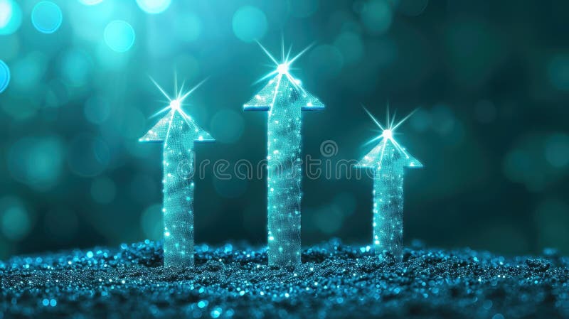 A Dynamic Blue Business Chart Showcases Future Growth, Surrounded by a ...