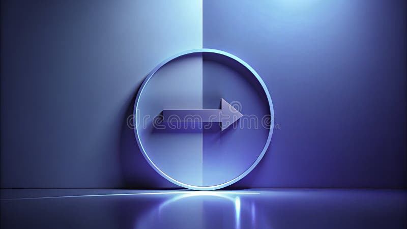 Dynamic Blue Circle Arrow Silhouette Modern Graphic Design Elements for ...