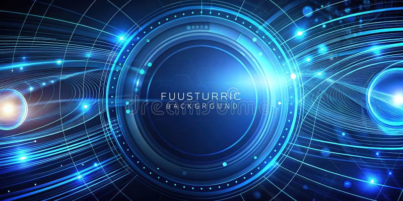 Dynamic Blue Circle Lines Futuristic Background a Modern Vector Design Template for Brochures ...