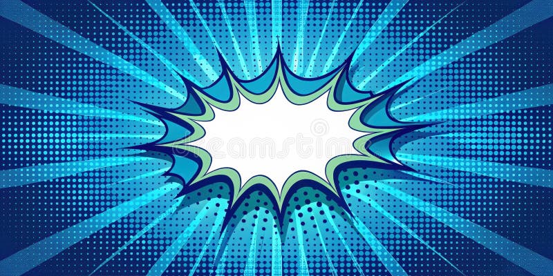 Dynamic Blue Comic Book Explosion with Blank Speech Bubble. Generative ...