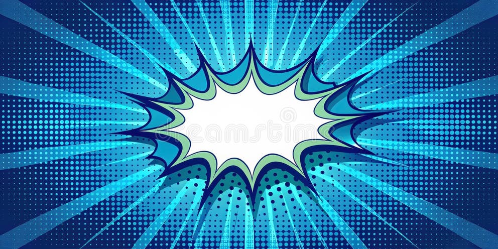 Dynamic Blue Comic Book Explosion with Blank Speech Bubble. Generative ...