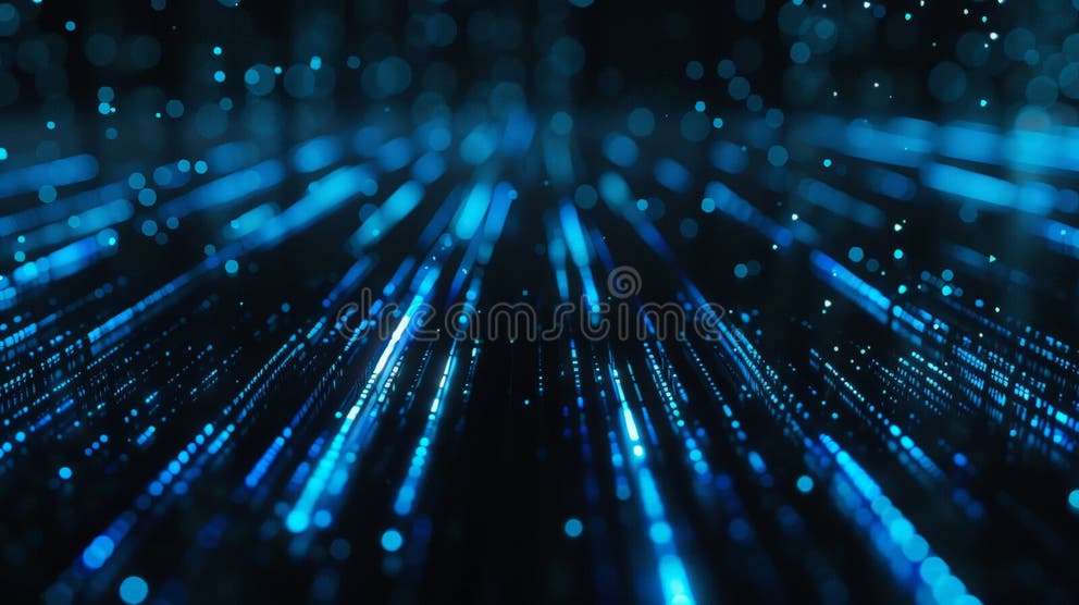 Dynamic Blue Digital Data Stream Visual. Cybersecurity and Network ...