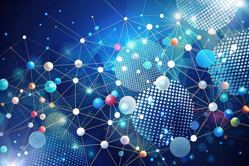 Dynamic Blue Dot Pattern a Modern Geometric Abstract Illustration with ...