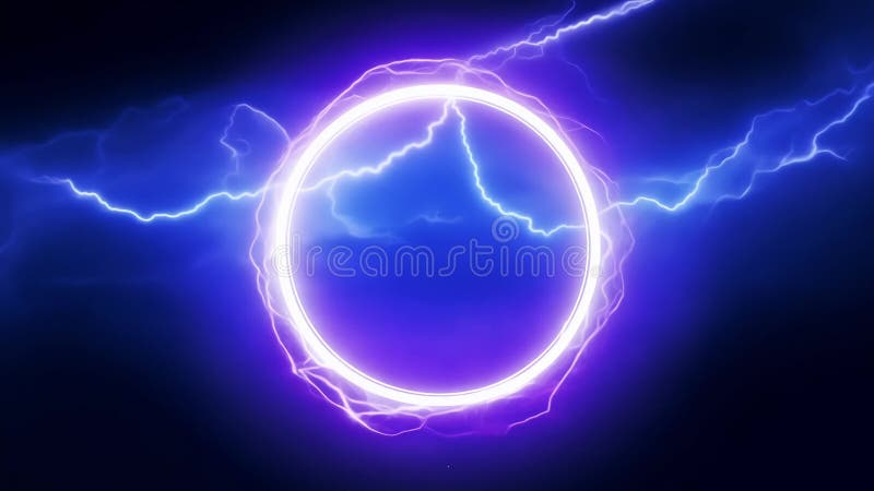 Dynamic Blue Electric Energy Sphere with Lightning Effects in a Dark ...