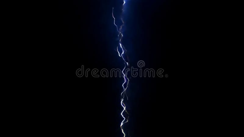 Dynamic Blue Electric Lightning Bolt Striking Against Dramatic Dark ...