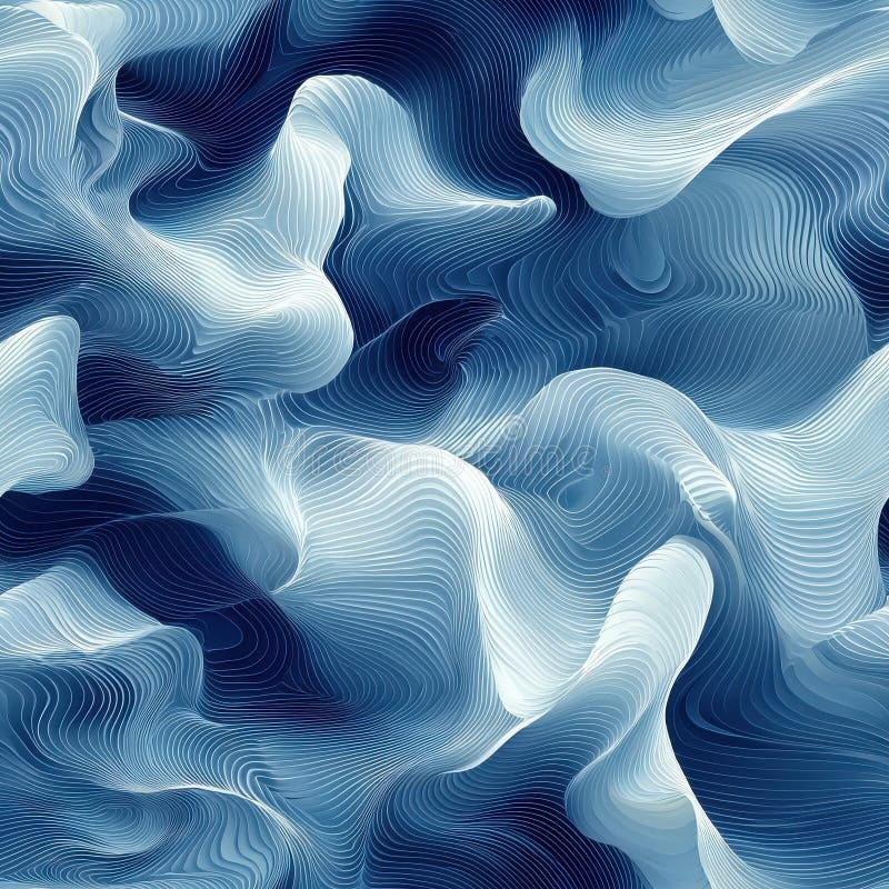 Dynamic Blue Fluid Lines Forming Wave-like Structures Stock Photo ...