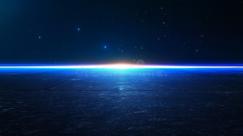 A Dynamic Blue Glowing Shape Levitates Above a Bold Dark, Grainy ...