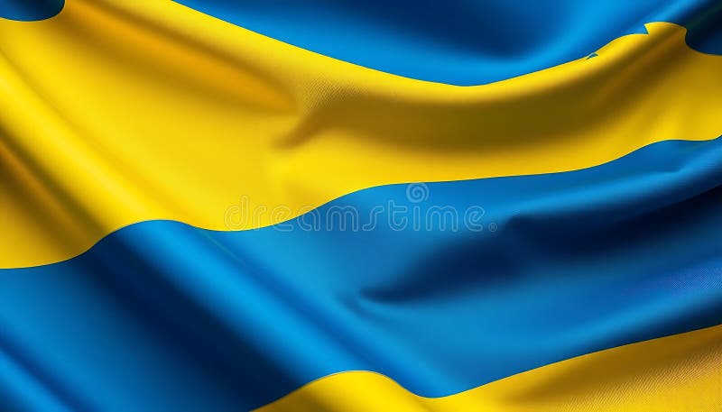 Dynamic Blue and Gold Flag: a Vibrant, Textured Image Stock ...