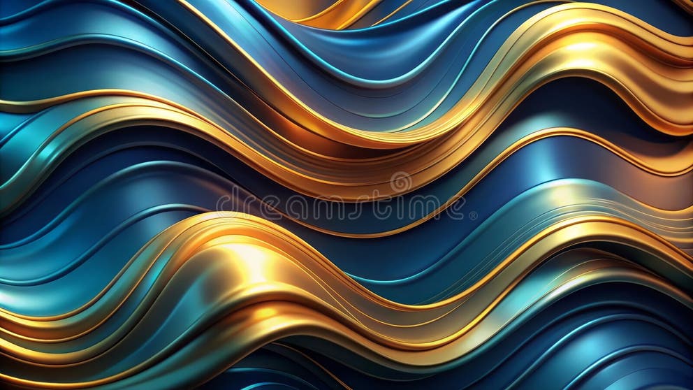 Dynamic Blue and Gold Liquid Flow Gradient Background a Modern Chromatic Design for Stunning ...