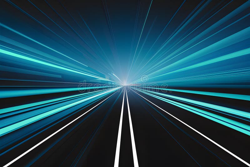 Dynamic Blue Highway Animation Creates Engaging Motion Backdrop Stock ...