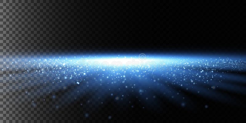 Dynamic Blue Light Beam with Beautiful Sparkles Illuminating a Dark ...