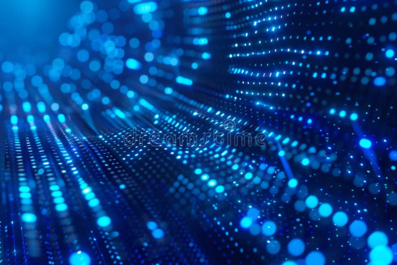 Dynamic Blue Light Dots Form Mesmerizing Waves, Symbolizing Advanced ...