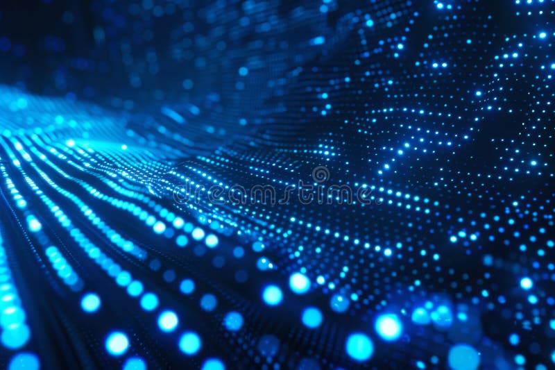 Dynamic Blue Light Dots Form Mesmerizing Waves, Symbolizing Advanced ...