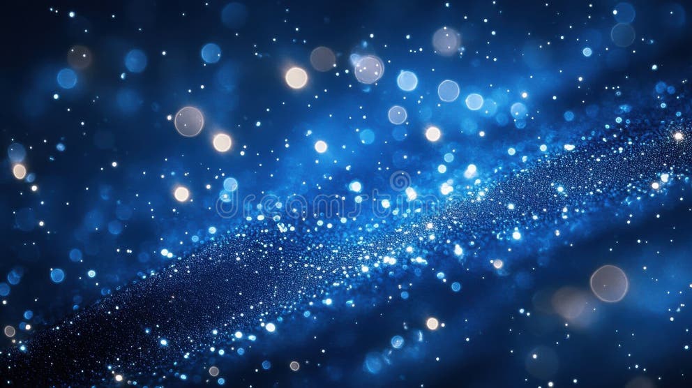 Dynamic Blue Light Particles Cosmic Space Digital Art Starry ...