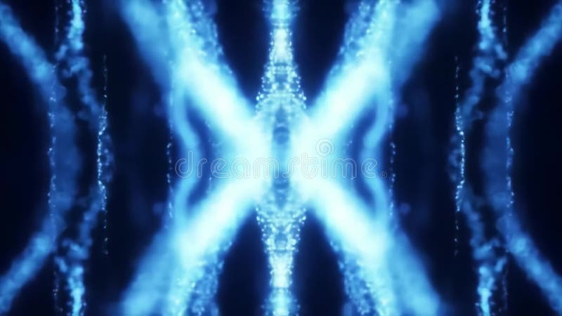 Flow of Blue Light Particles Creating Mesmerizing Patterns in a Dark ...