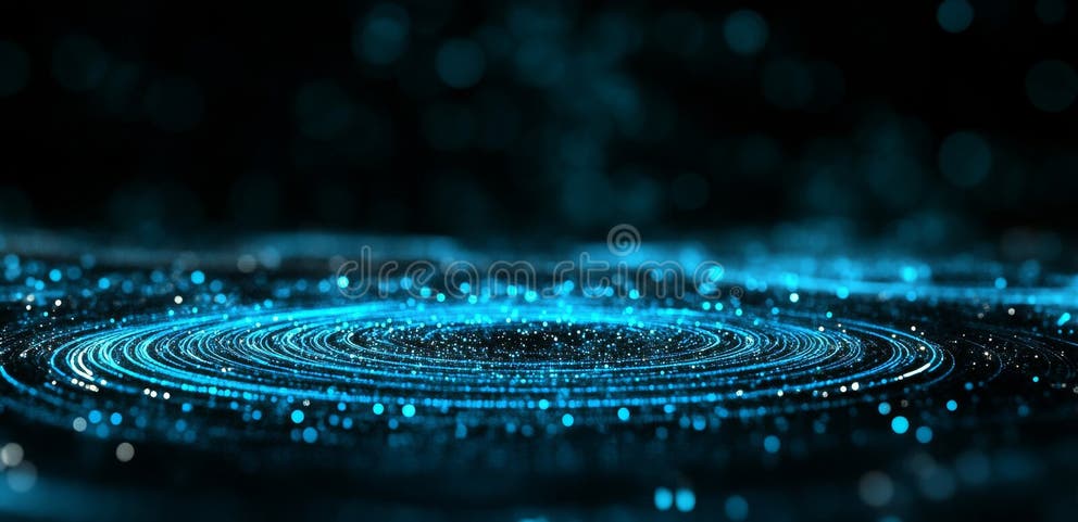 Dynamic Blue Light Particles Moving Above a Digital Circular Interface ...