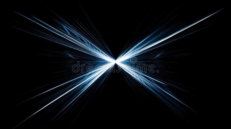 Dynamic Blue Light Rays Converging in a Striking Visual Display on a ...
