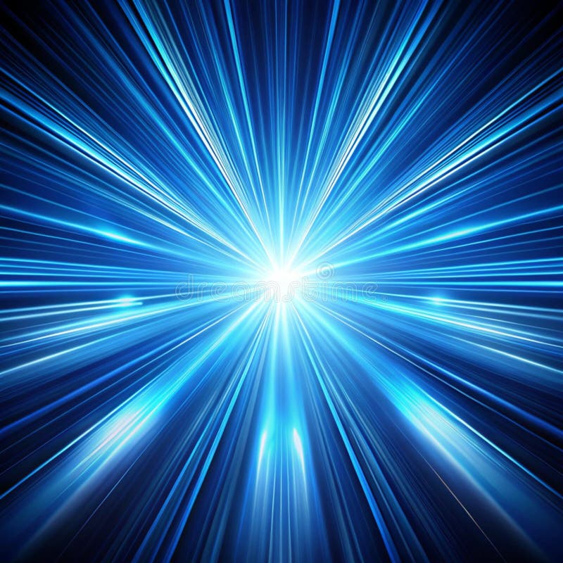 Dynamic Blue Light Rays with Dark Backdrop Stock Illustration ...