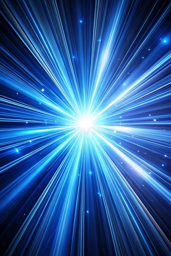 Dynamic Blue Light Rays with Dark Backdrop Stock Illustration ...