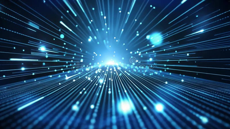 Dynamic Blue Light Rays Extending Outward from a Central Point ...