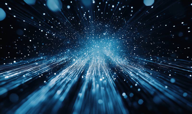 Dynamic Blue Light Rays and Particles Creating a Sense of Depth and ...