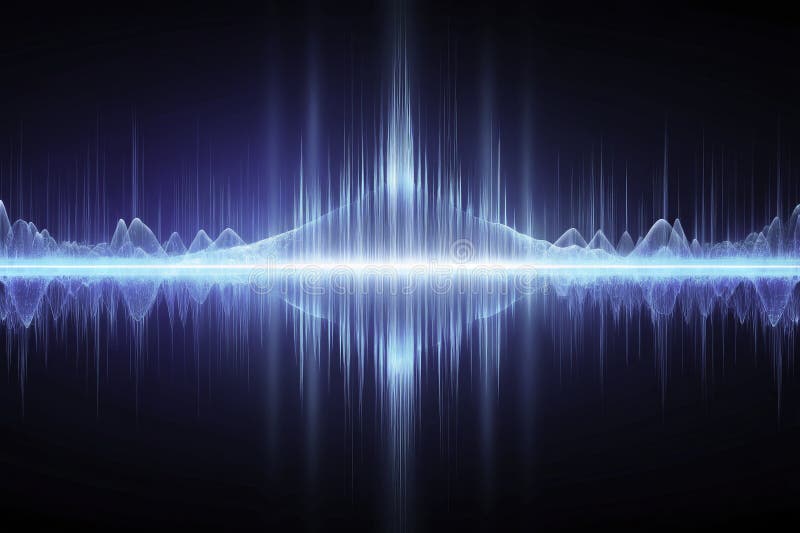 Dynamic Blue Light Sound Wave Visualizer: an Abstract Digital ...